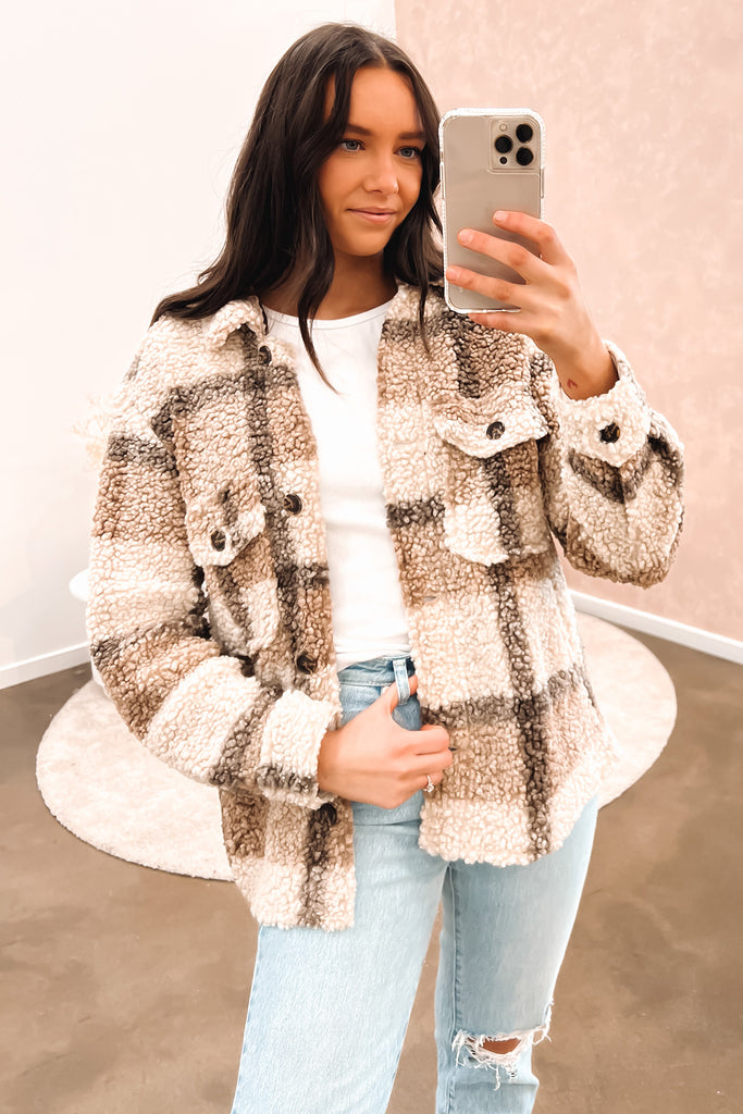 Lily Teddy Shacket Choc - Jean Jail